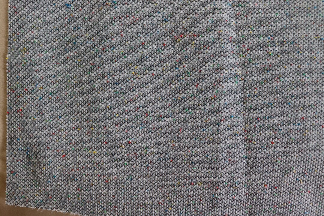 Vintage Gray Tweed Double Knit Fabric From 1970s Polyester Double Knit ...