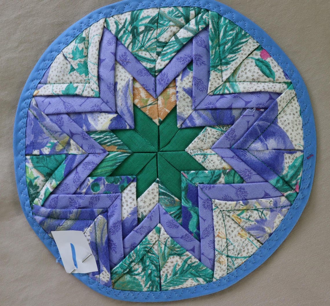 Handmade Kitchen Hot Pads; Folded Star or Amish Star Pattern Hot Pads ...