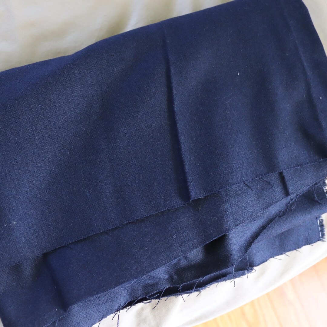 Navy Blue Wool Fabric, Vintage Dark Blue Wool Fabric for Clothing ...