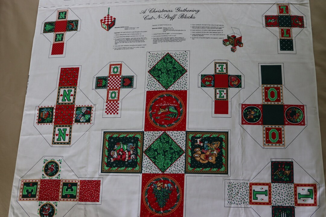 Holiday Fabric Panel to Make Christmas Blocks by Hallmark - Etsy