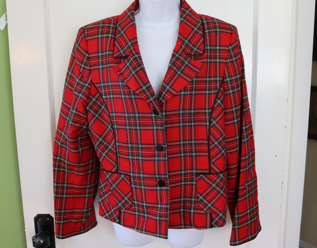 Pendleton Red Plaid Blazer - Fitted Blazer in Red Plaid Wool by ...