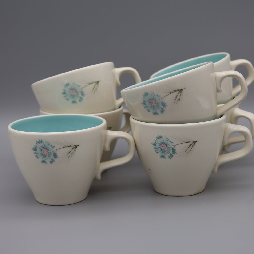 50s/60s Aqua Cornflower Coffee or Tea Cup Ever Yours Boutonniere by ...