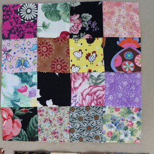 Set of 9 Quilt Blocks With 16 Squares - 9 Inch Patchwork Blocks ...