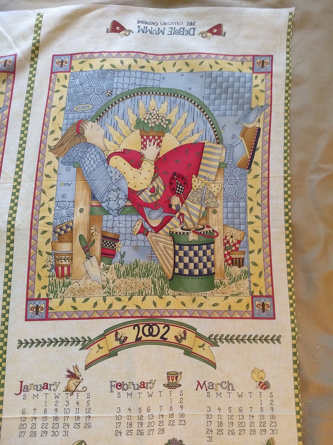 Debbie Mumm 2002 Calendar Fabric Panel - 2002 Calendar Fabric - 2002 ...