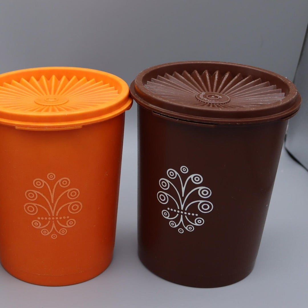 Tupperware Starburst Small Canisters - Brown Starburst Canister 811-13 ...