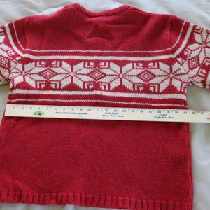 Red Wool Snowflake Sweater Snowflake Pullover Red 100% Wool Sweater ...