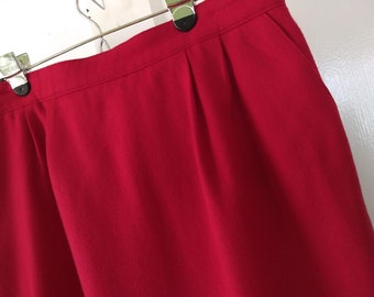 Red Wool Skirt - Etsy