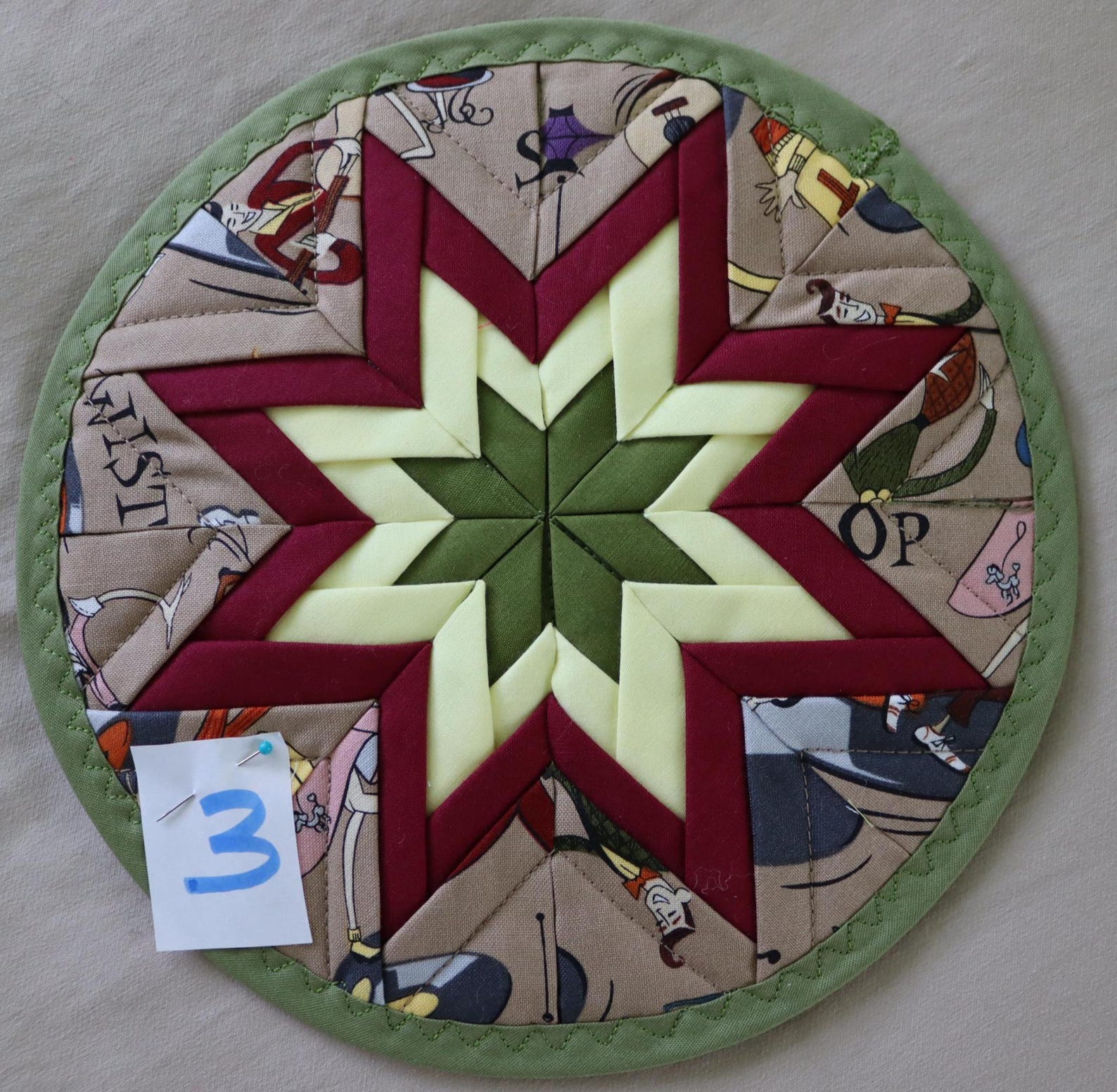 Handmade Kitchen Hot Pads; Folded Star or Amish Star Pattern Hot Pads ...
