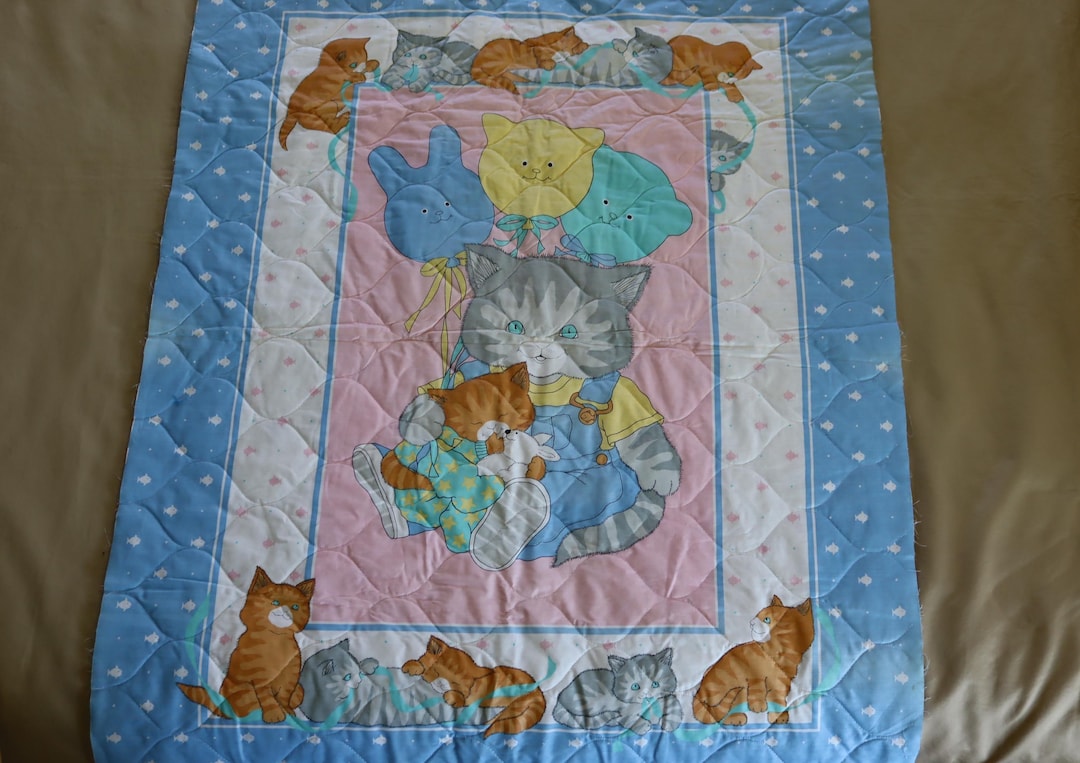 Vintage Baby Quilt Fabric Panel - Pre-quilted Baby Quilt Fabric - Cute ...