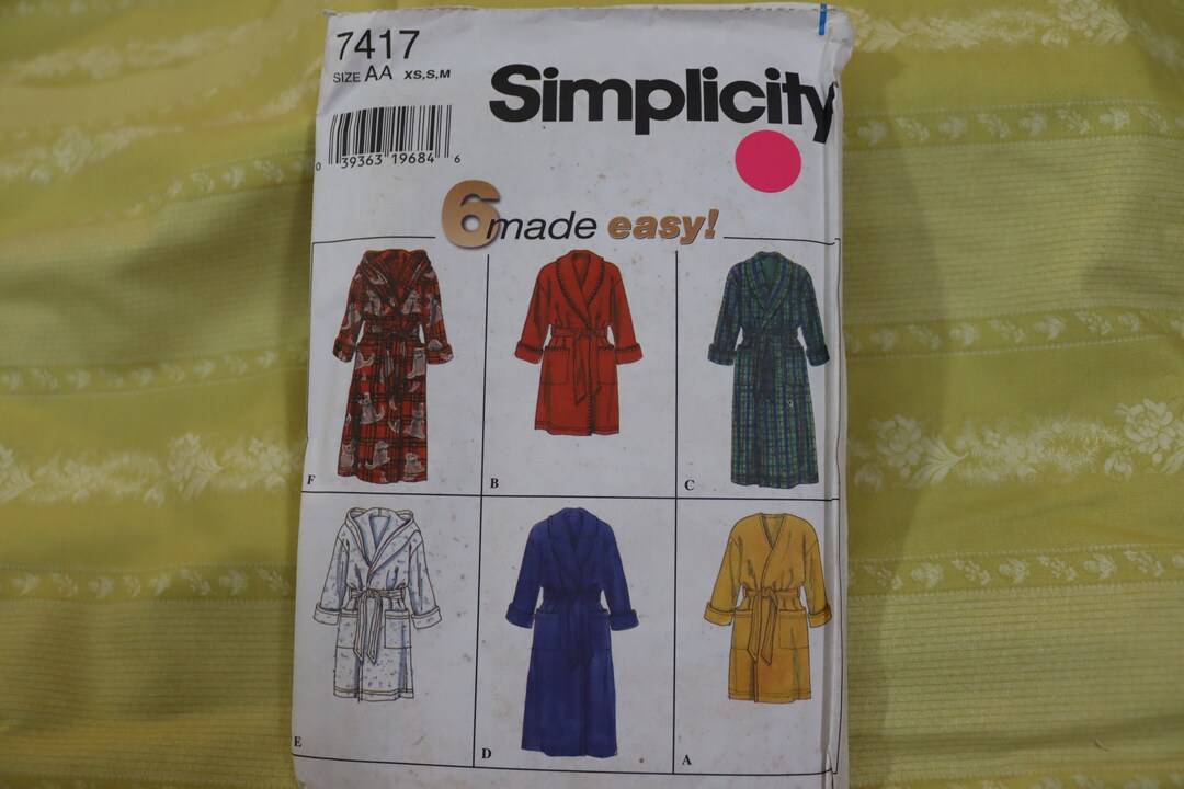 Easy Robe Pattern by Simplicity Sewing Pattern for 6 Different Wrap ...