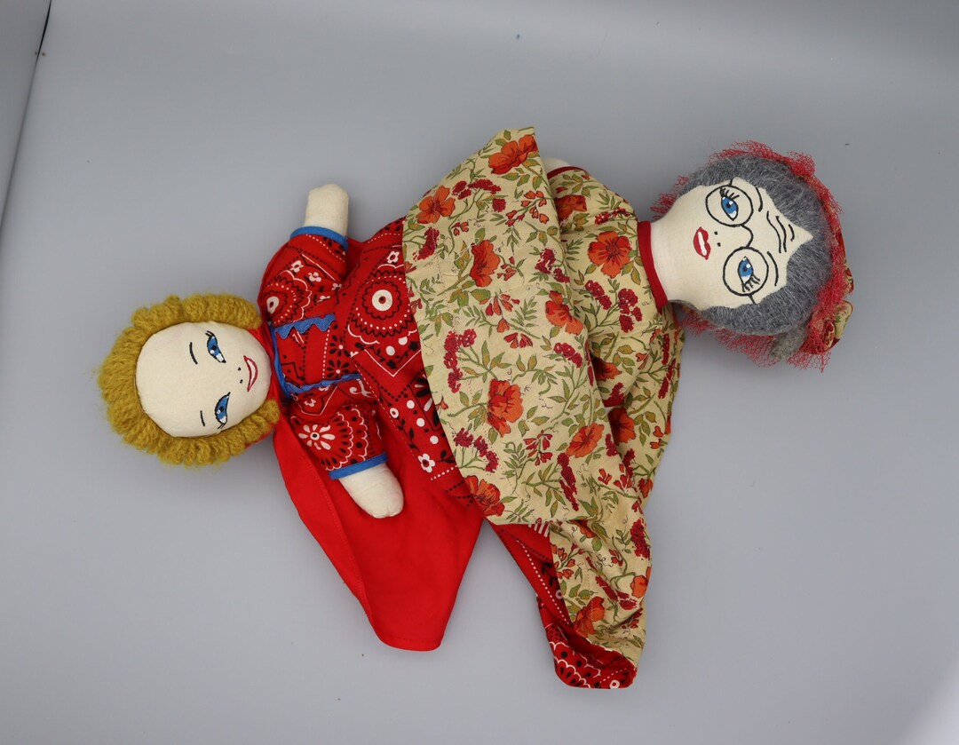 Vintage Little Red Riding Hood Reversible Doll Handmade Topsy Turvy ...