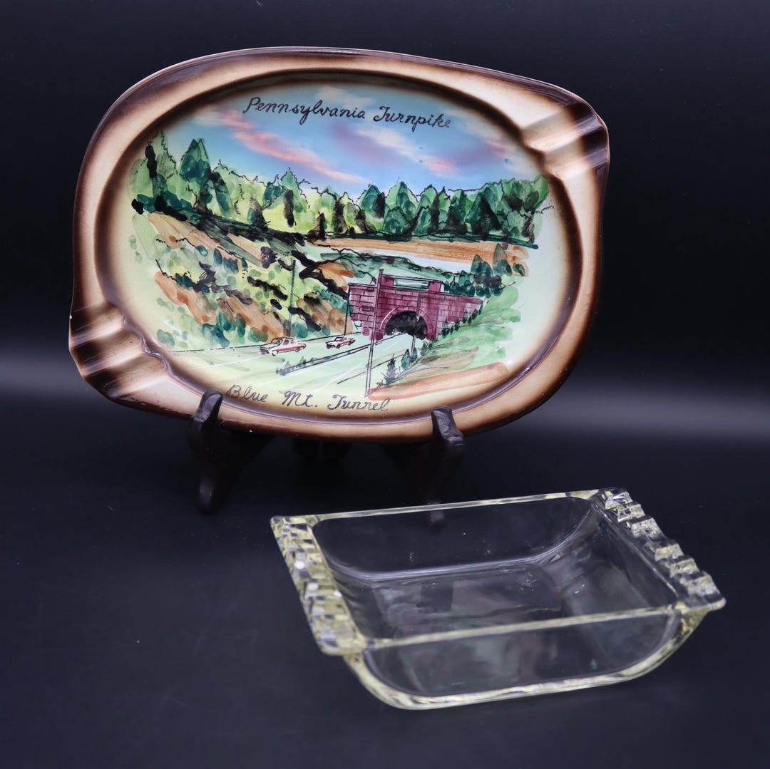 Vintage Ashtrays -early 1900s Heavy Glass Ashtray - 1950s Pennsylvania ...