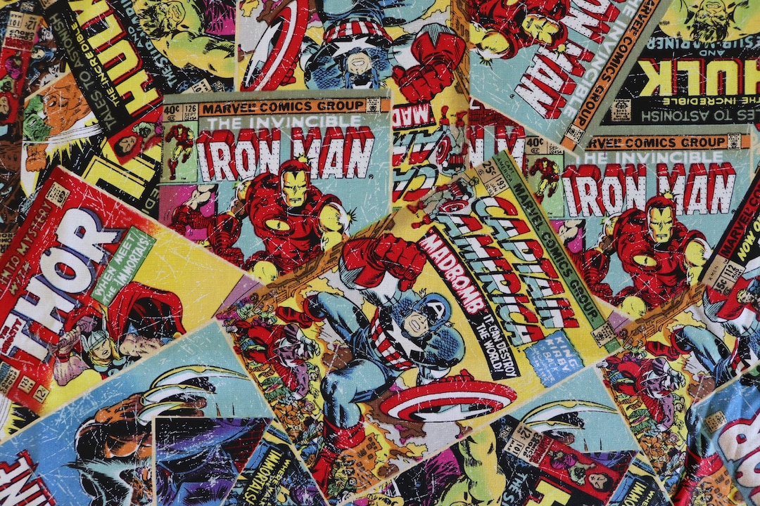 Marvel Comics Fabric-spider-man, Captain America, Hulk, Wolverine, Thor, Iron Man Fabric ...