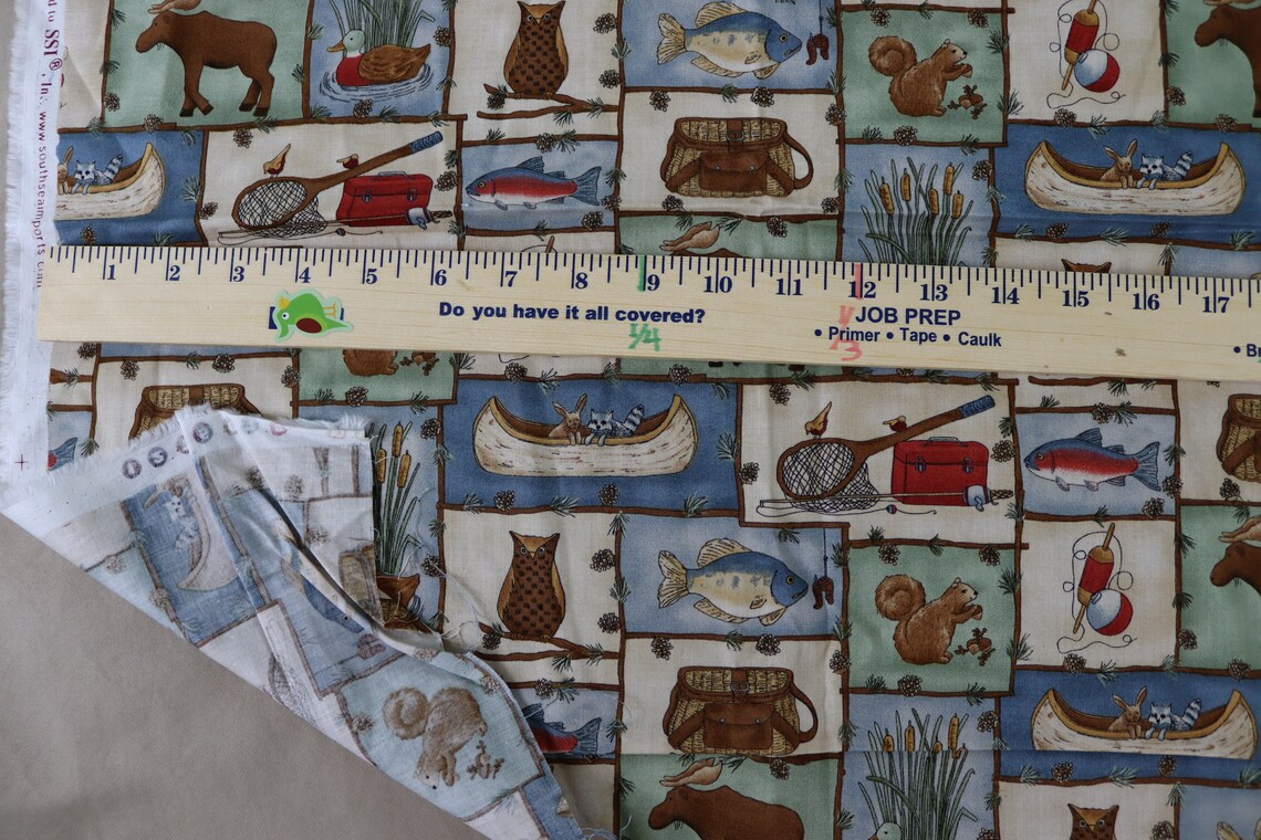 Moosehead Lodge Fabric by Teresa Kogut Featuring Fishing - Etsy