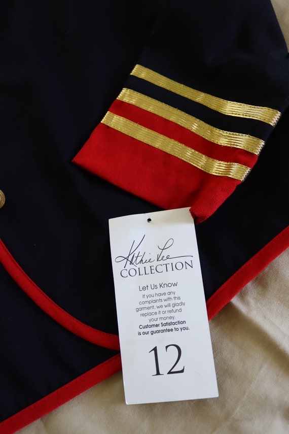 80s/90s Red, Navy, Gold Military-Style Jacket - Vinta… - Gem