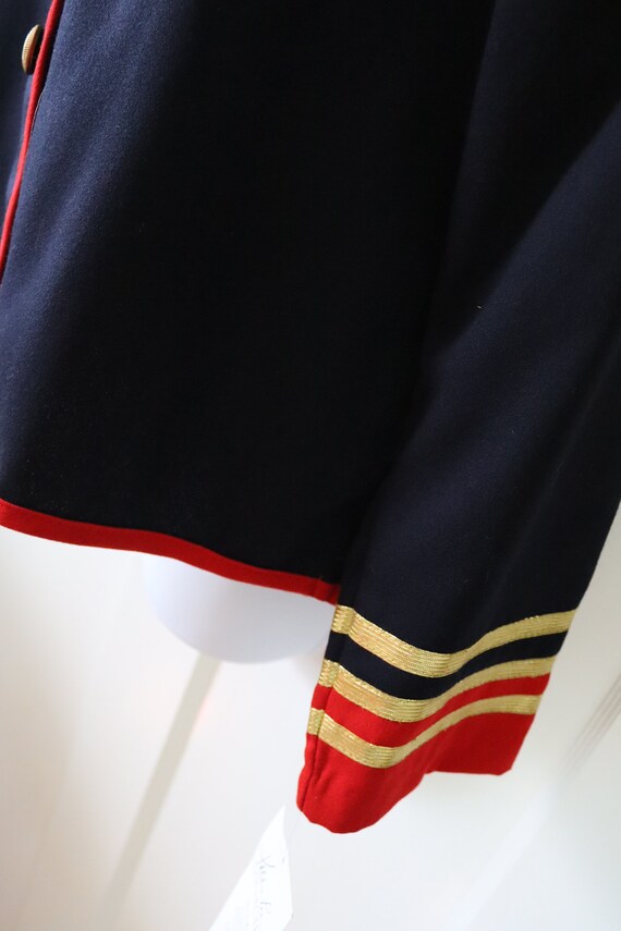 80s/90s Red, Navy, Gold Military-Style Jacket - Vinta… - Gem