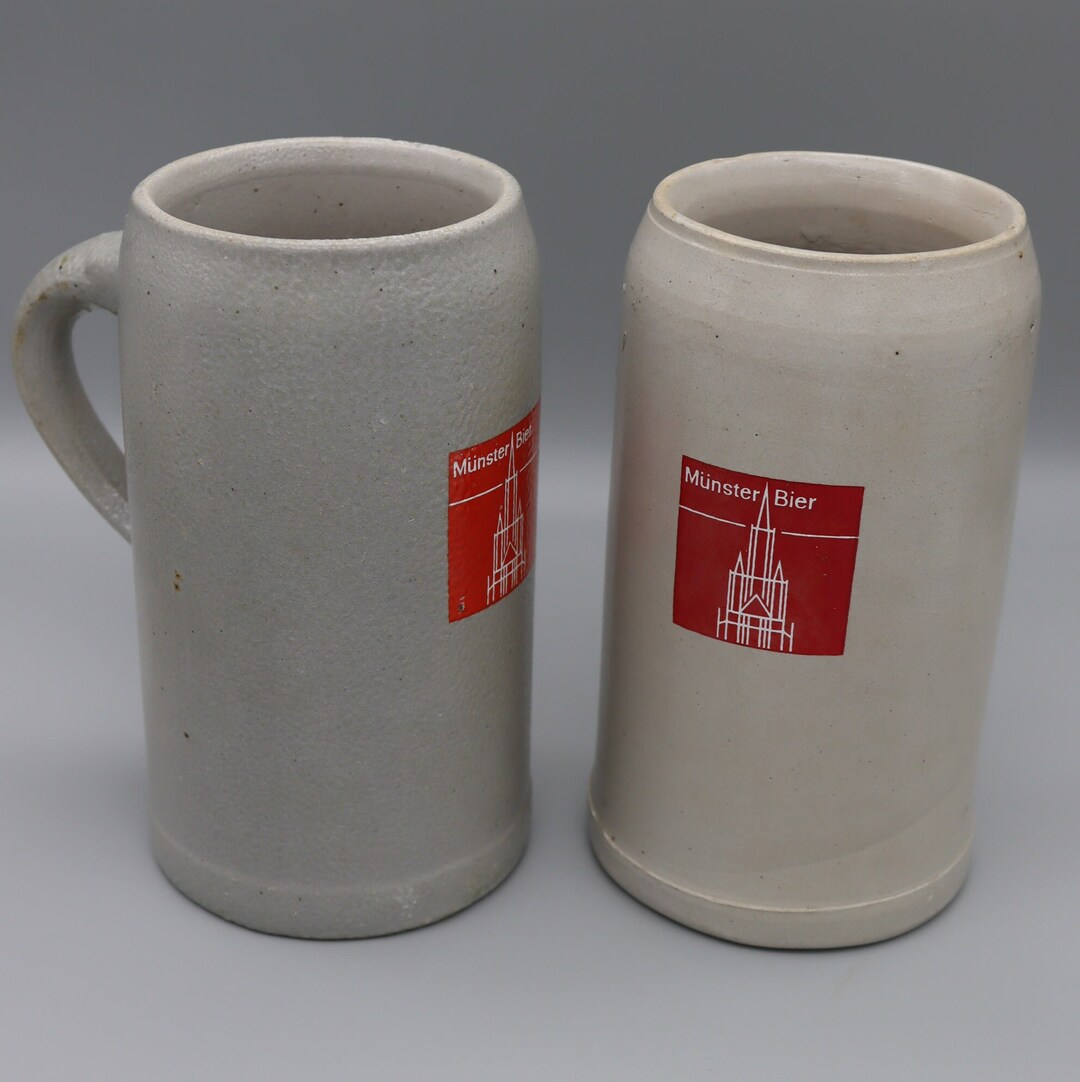 German Beer Stein - 1 Liter Munster Bier Stein - Large Ceramic German ...