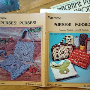 Six 1970s Macrame Purse and Handbag Pattern/instruction Books ...