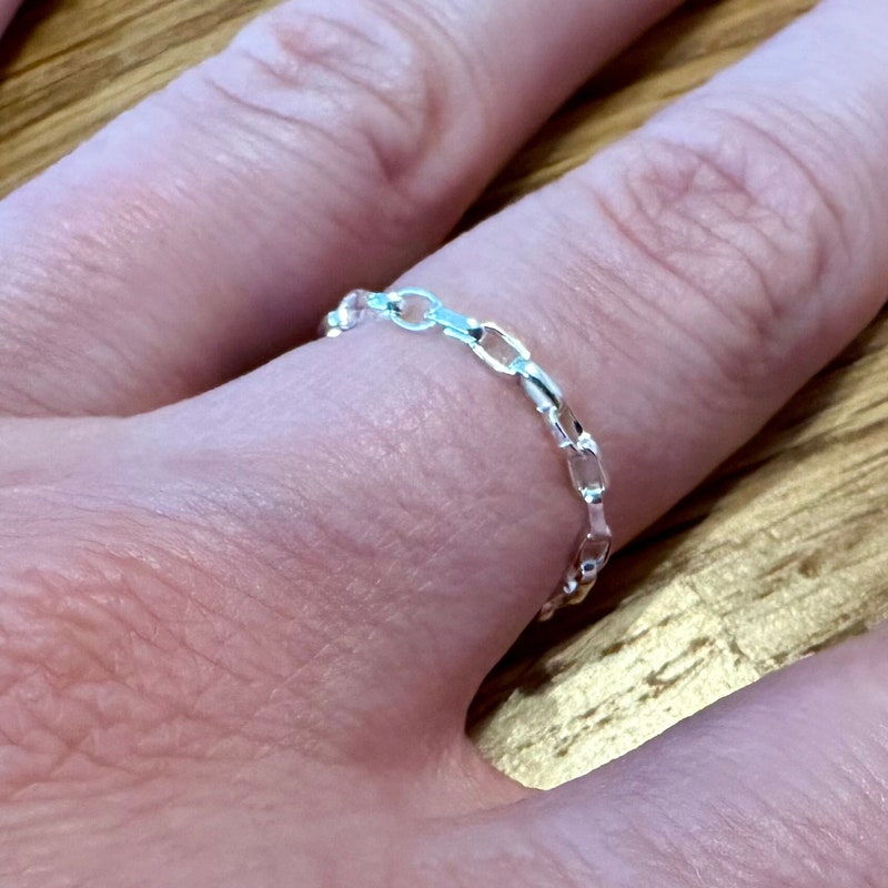 Silver Chain Ring - Etsy