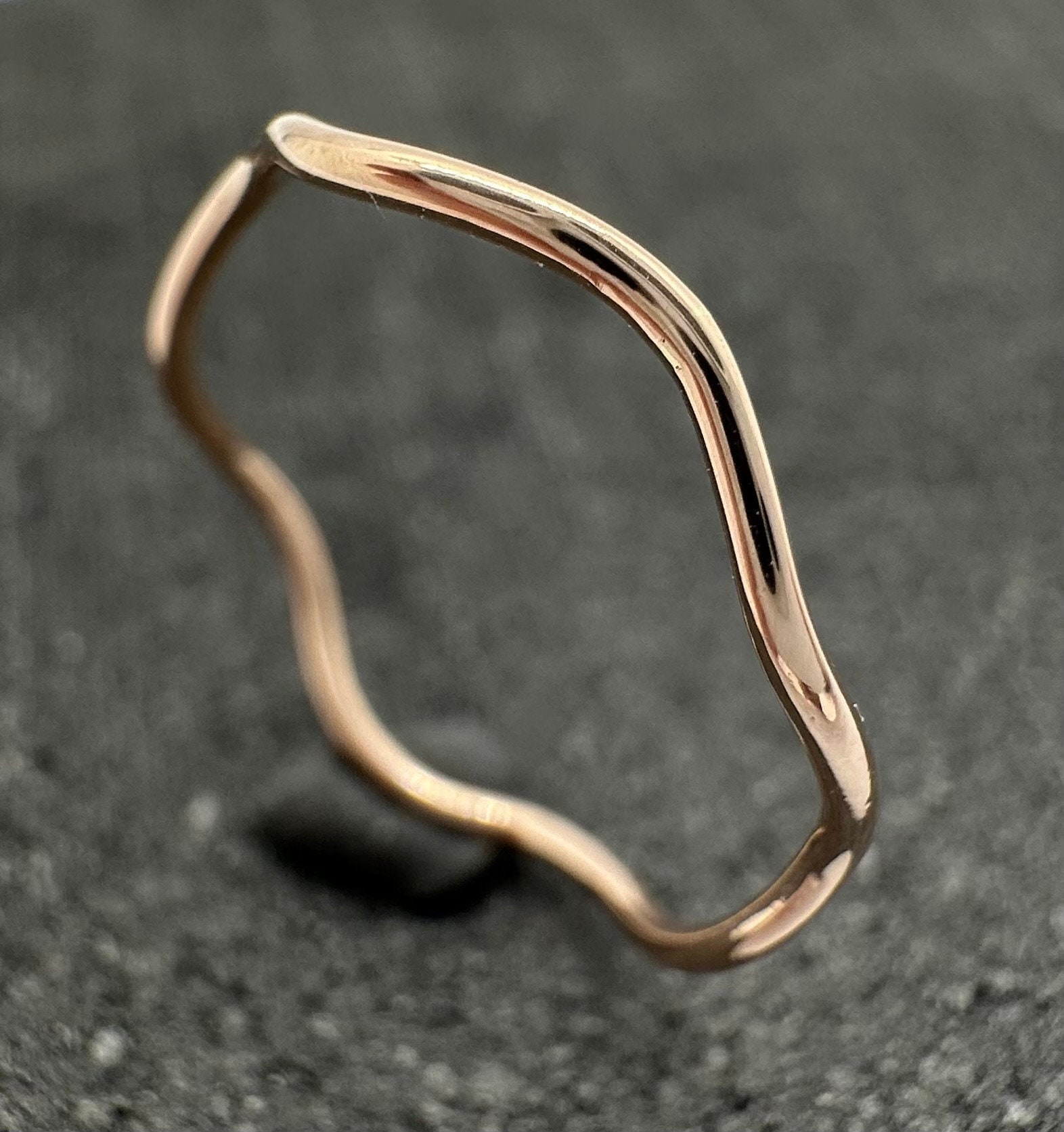 9ct Rose Gold Wavy Stacking Ring | Solid Gold | Recycled | Handmade in ...