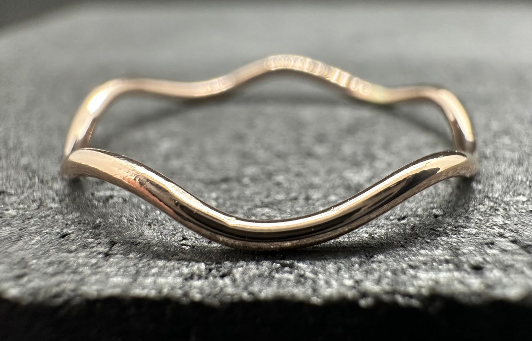9ct Rose Gold Wavy Stacking Ring | Solid Gold | Recycled | Handmade in ...