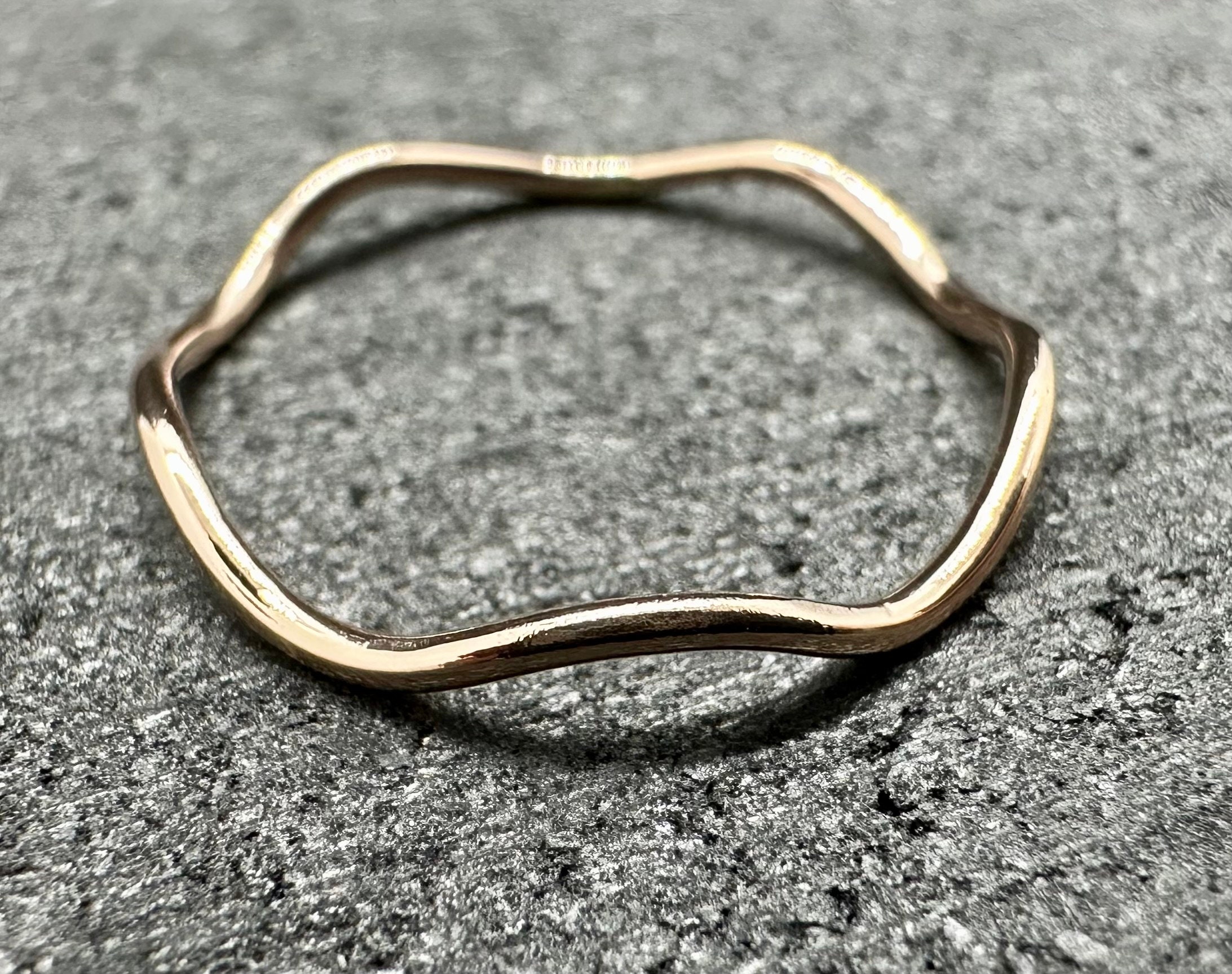 9ct Rose Gold Wavy Stacking Ring | Solid Gold | Recycled | Handmade in ...