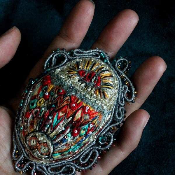Embroidered Brooch - Etsy