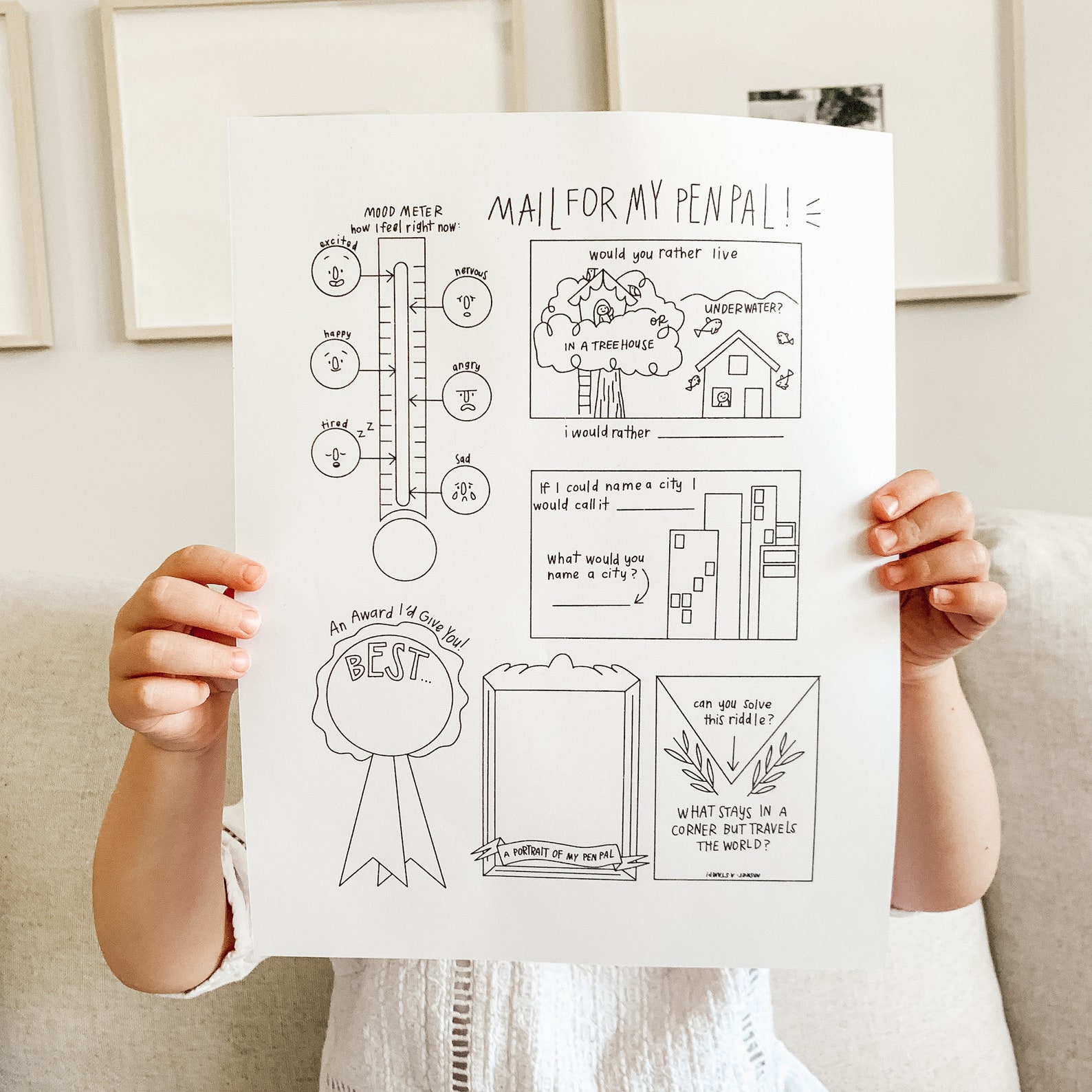 Pen Pal Kit Printables - Snail Mail - Kids Penpal Set - Printable ...