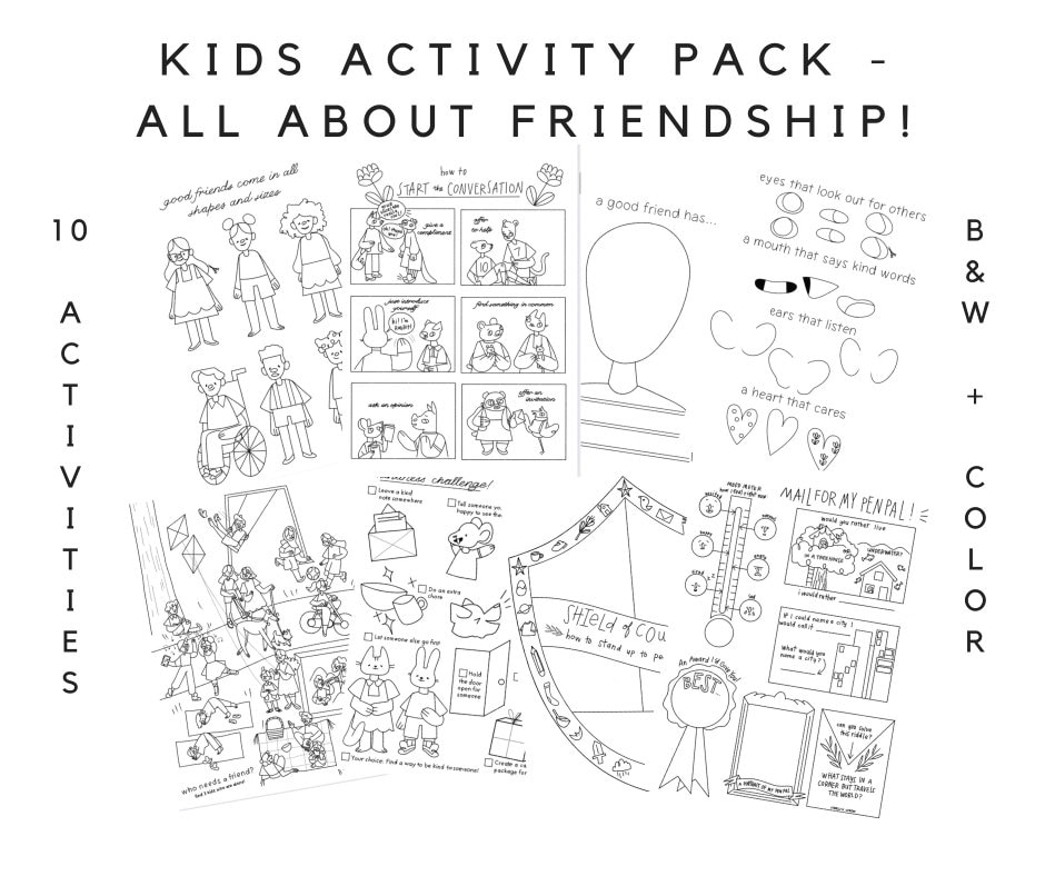 Friendship Activity Book for Kids 4-12 Digital Download / Children ...