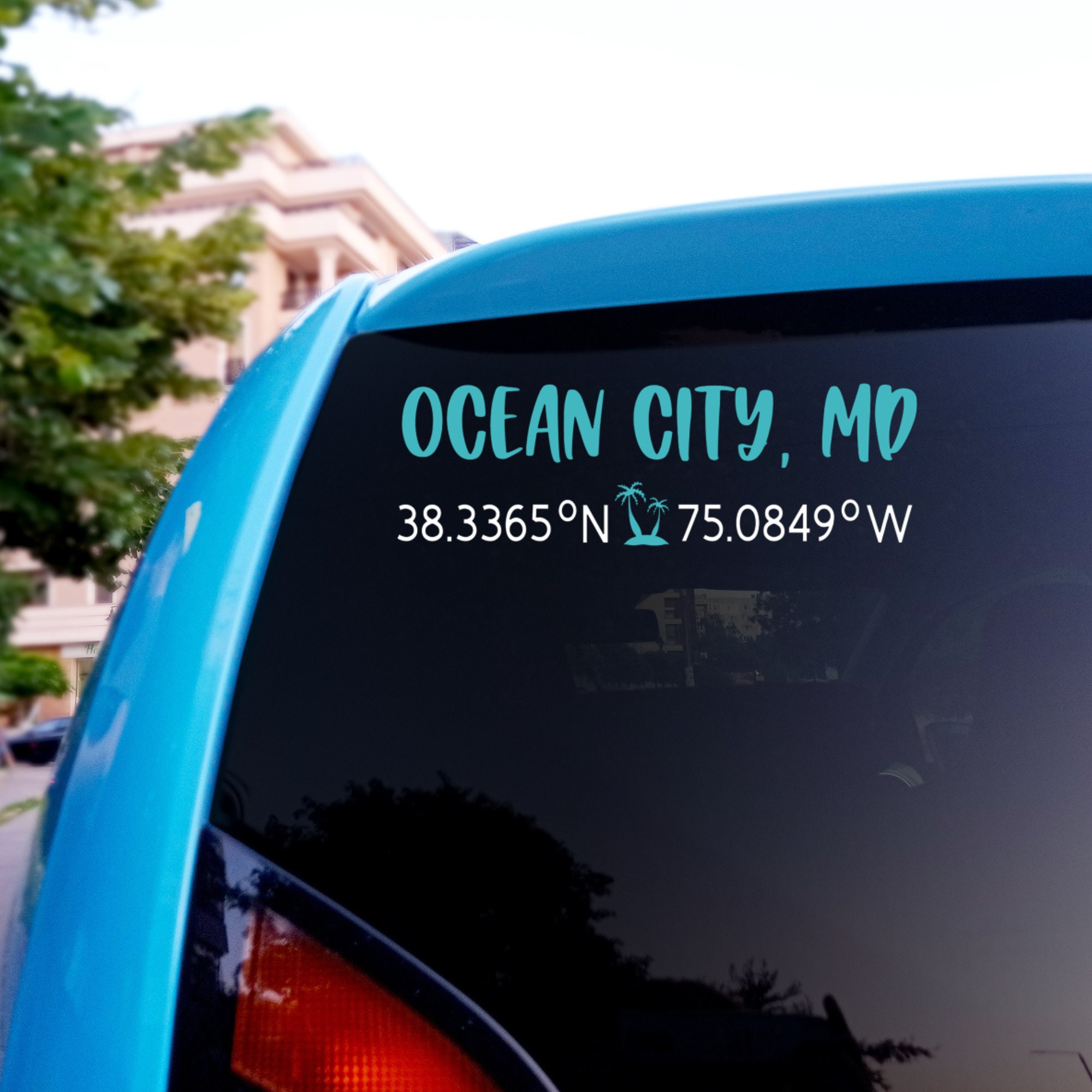 Latitude and Longitude Coordinates Beach Decal, Beach Decal for Cars ...