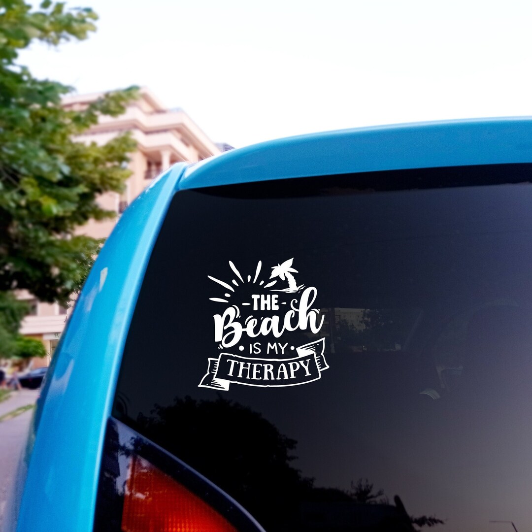 The Beach is My Therapy Decal Beach Car Decal Beach Water - Etsy
