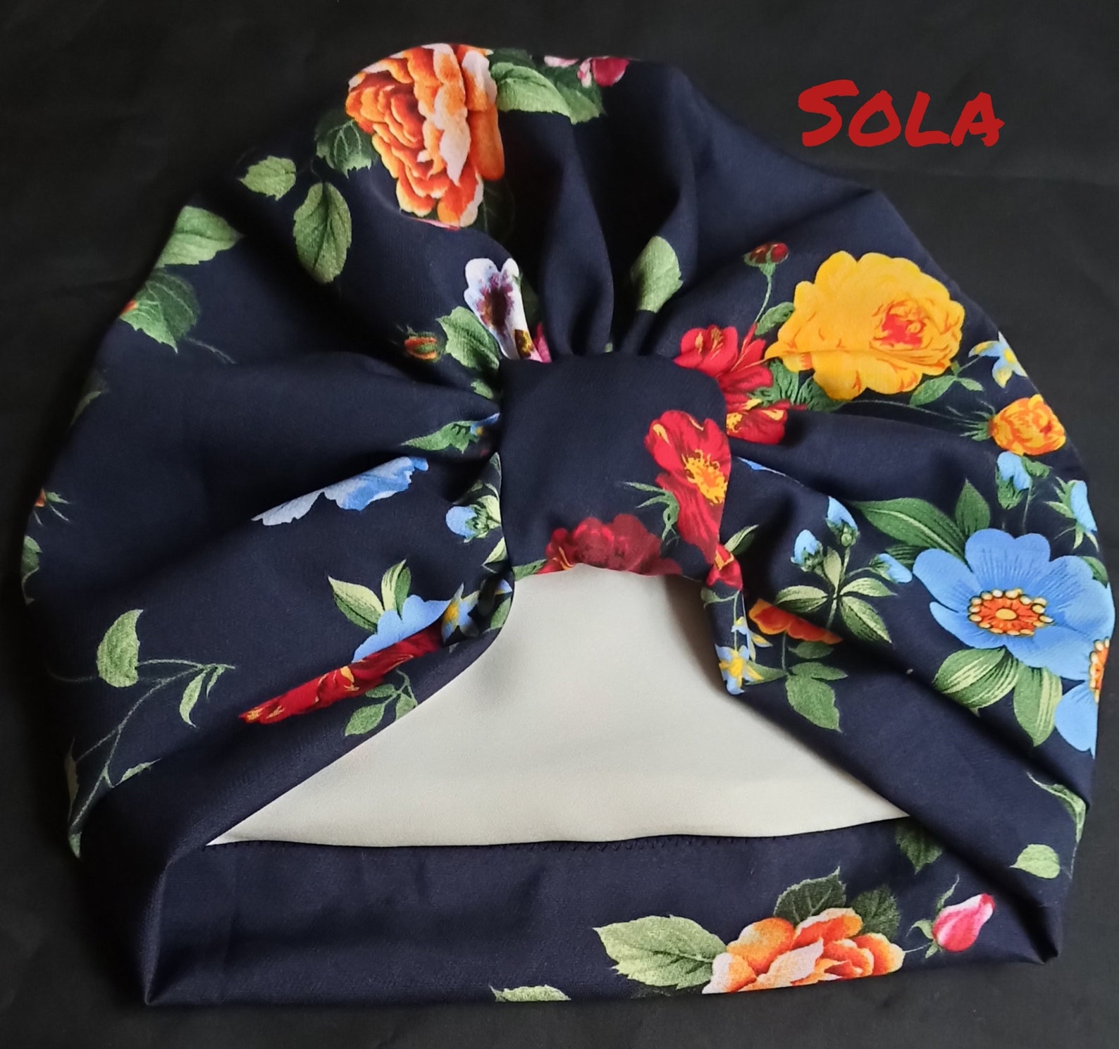 Turban for women satin lined turban cap floral print hats | Etsy