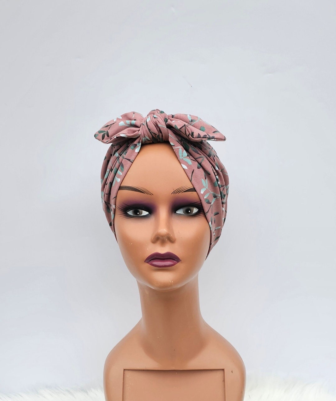 Turban for Women, Satin Lined Cotton Pretied Turban, Chemo Hat, Gift ...