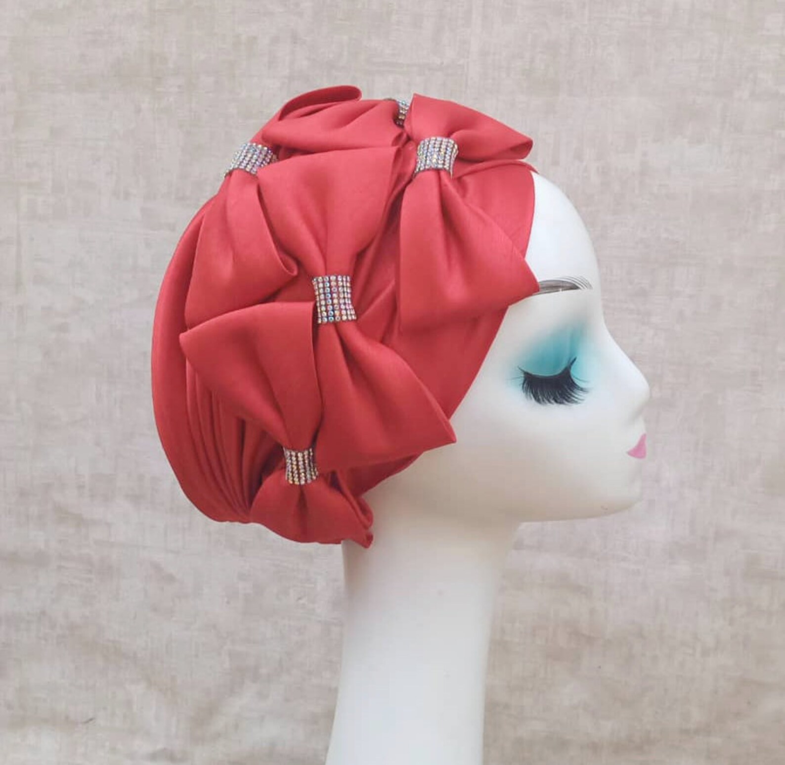 Unique Bow Cap, Body Pleated Turban Cap, Turban for Women, Pretied ...