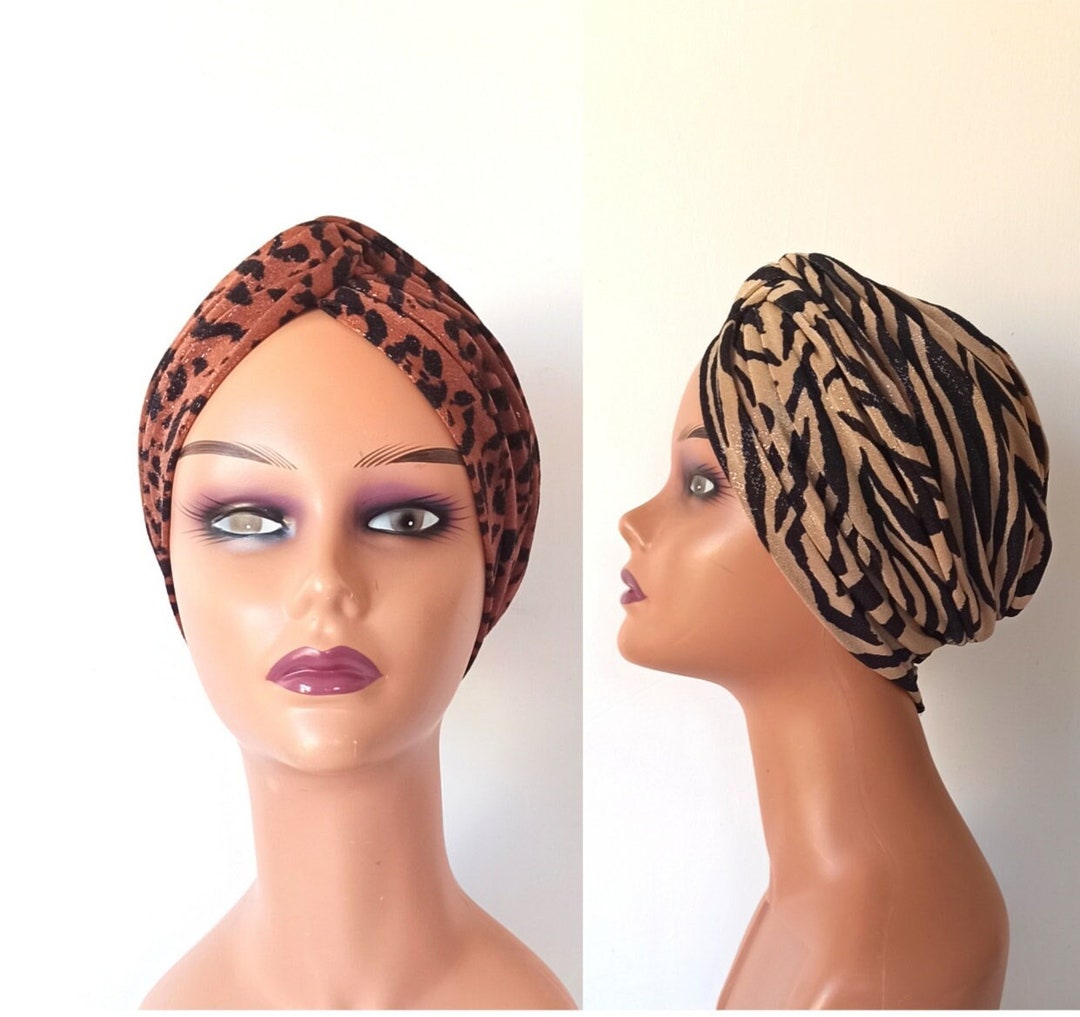 Turban, Animal Print Turban Cap, Vintage Style Turban, Turban for Women ...