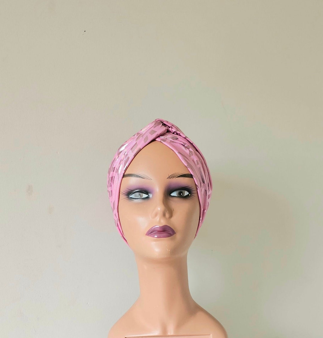 Turban, Pretied Pink Paint Splatter Turban for Women, Vintage Style ...