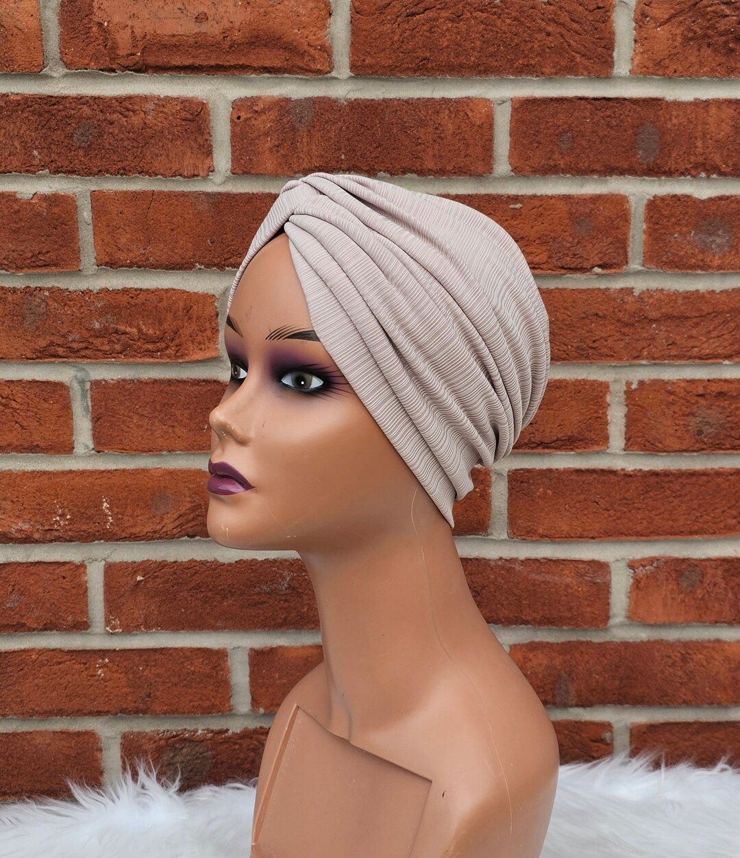 Turban for Women, Ivory Colour Vintage Style Turban, Pre Tied Headwrap ...