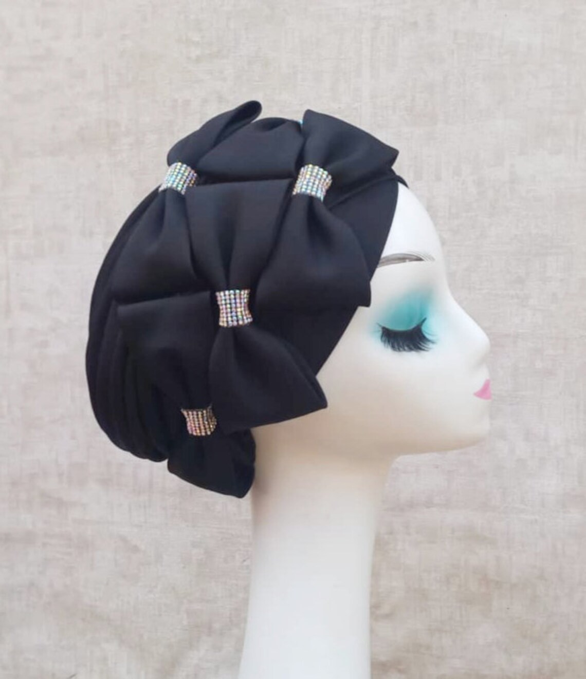 Unique Bow Cap, Body Pleated Turban Cap, Turban for Women, Pretied ...