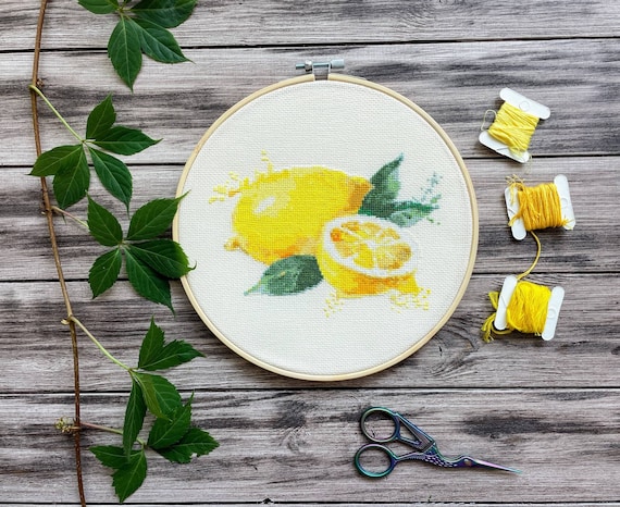 Lemon Cross Stitch Fruit Cross Stitch Pattern Download | Etsy