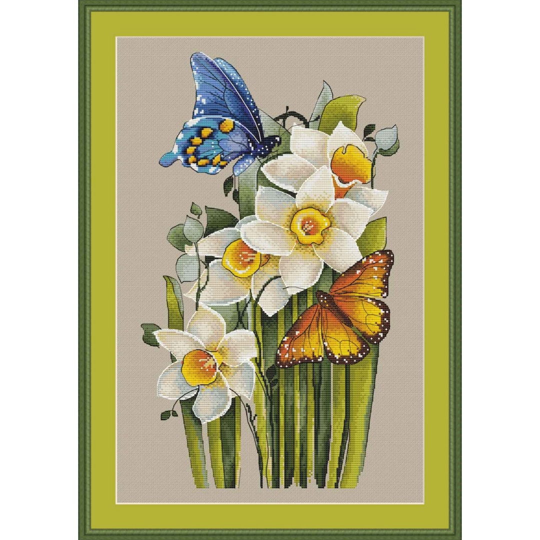 Daffodil Cross Stitch Cross Stitch Pattern Narcissus Floral Counted ...