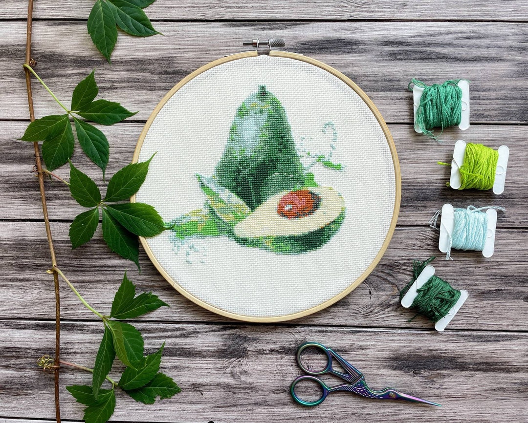 Avocado Cross Stitch Pattern Pdf Pattern Kitchen Cross Stitch Fruit ...