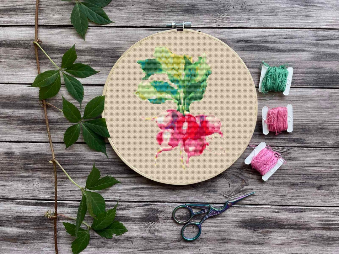 Radish Cross Stitch Kitchen Cross Stitch Vegetable Cross Stitch Fruits ...