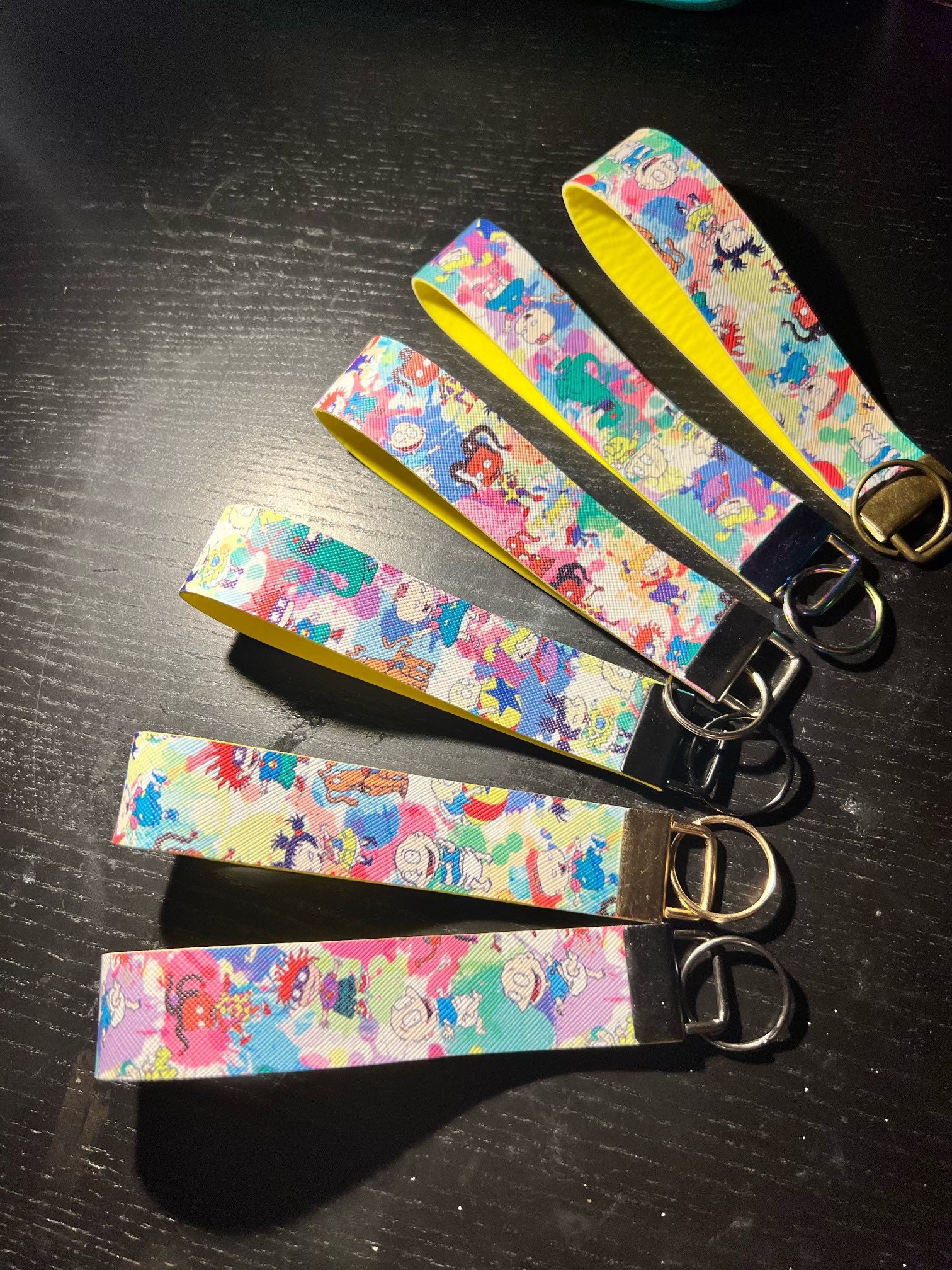 Faux Leather Key Fobs Character Key Fob Keychains - Etsy