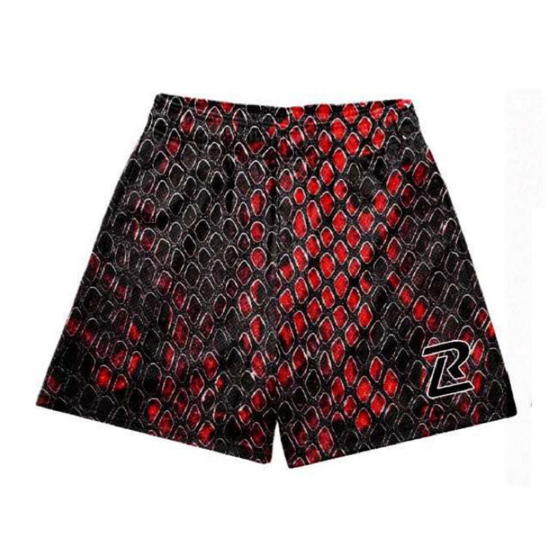 Red Snake Skin Graphic Mesh Shorts - Etsy