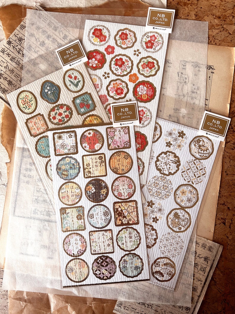 Textured Japanese Stickers, NB Co Ltd Japan - Etsy