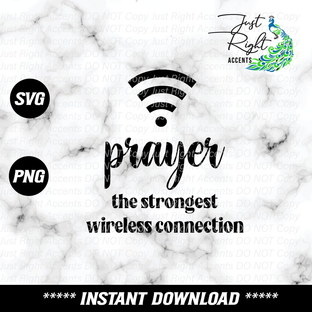 Prayer Strongest Wireless Connection Svg, Prayer Warrior Svg Wireless ...