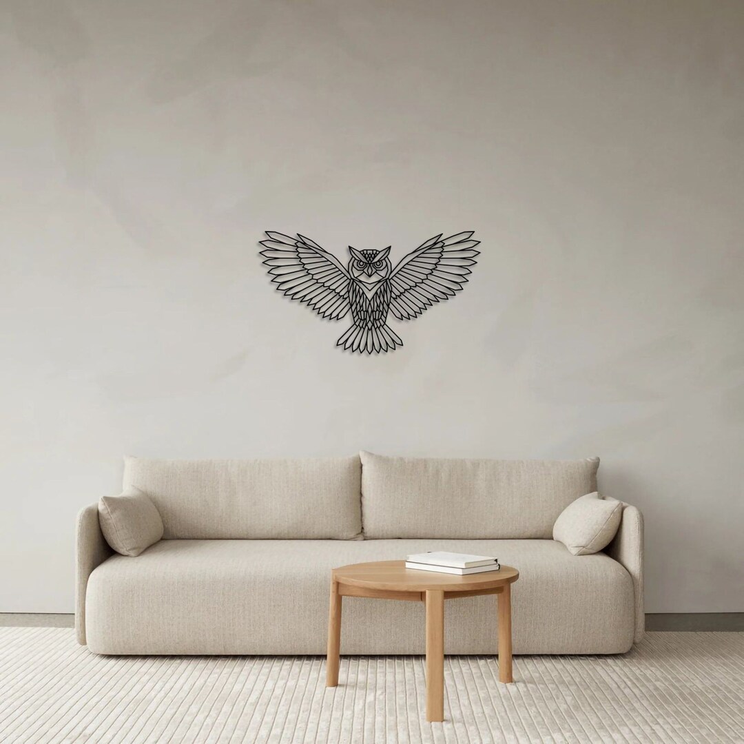 Metal Geometric Owl, Owl Metal Wall Art, Animals Wall Art, Living Room ...