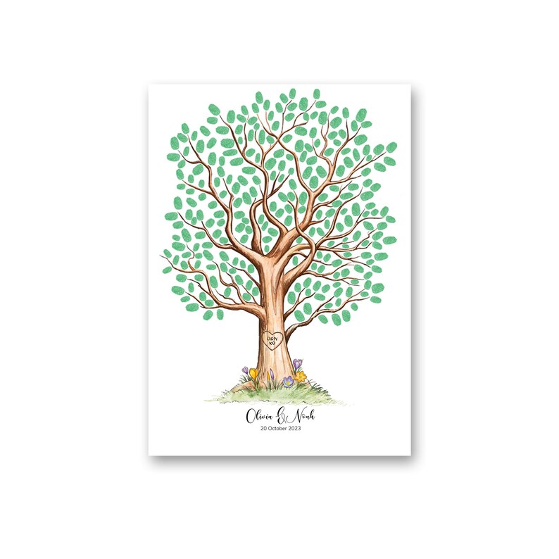 Custom Fingerprint Tree Wedding Fingerprint Tree Fingerprint Keepsake ...