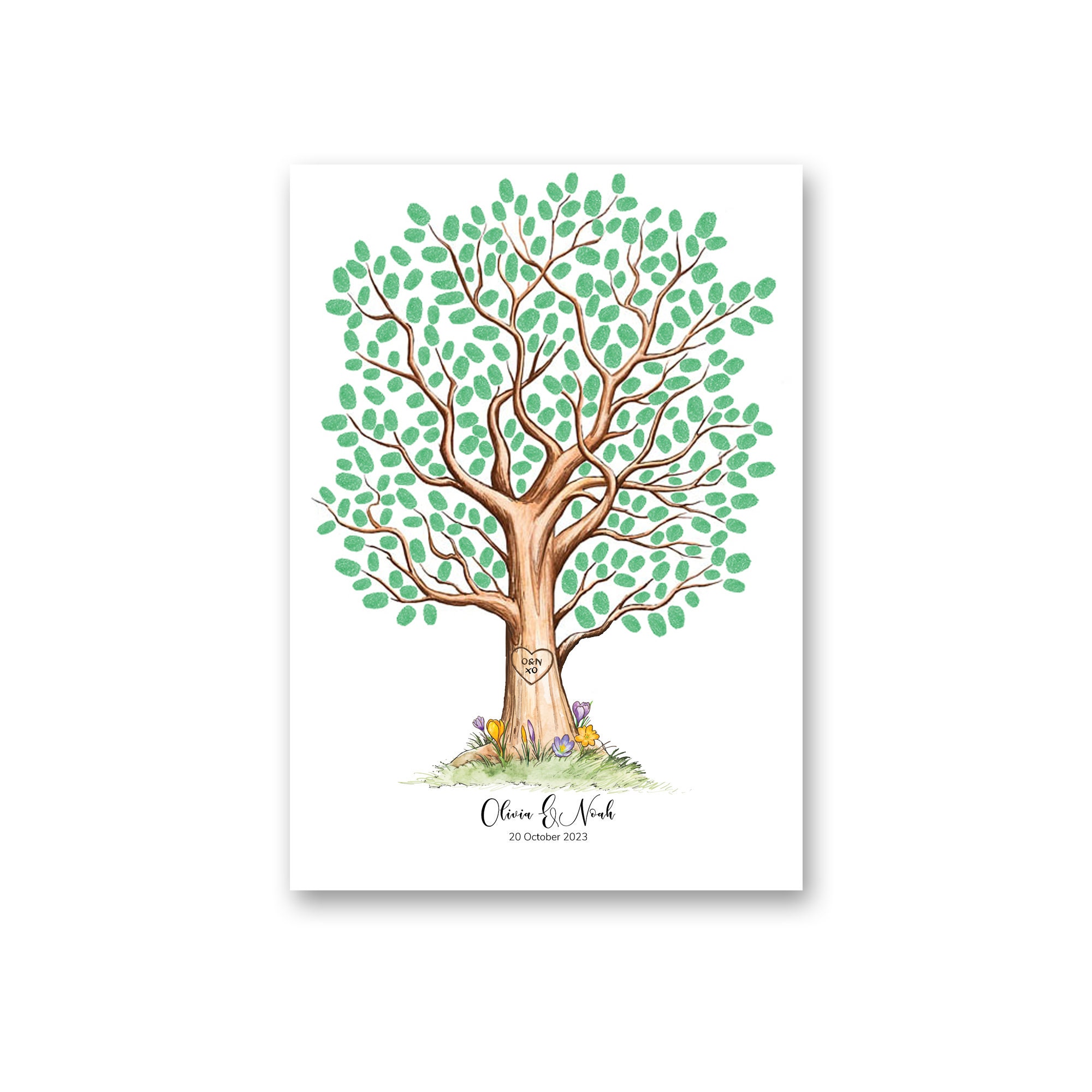 Custom Fingerprint Tree Wedding Fingerprint Tree Fingerprint Keepsake ...