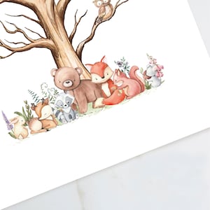 Woodland Fingerprint Guest Book | Baby Shower Thumbprint Tree | Naming ...